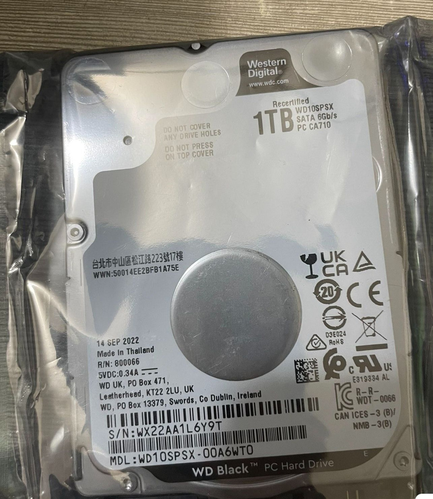 1 ТБ SSHD-диск Western Digital /BlackWD10SPSX (WD10SPSX-08A6WT0) - купить по выгодной цене в ...