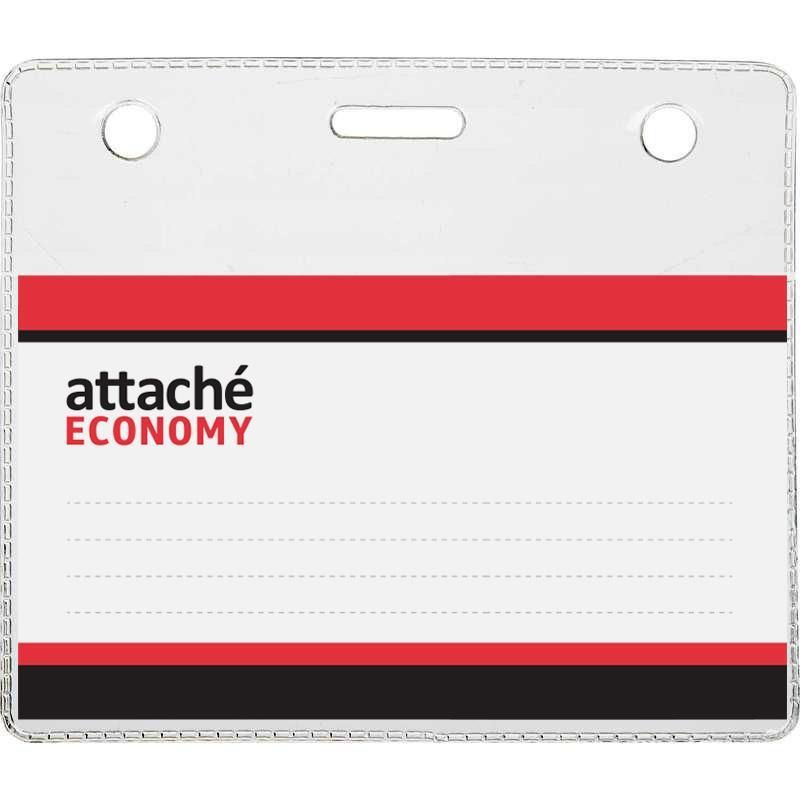 Бейдж Attache Economy горизонтальный 78х93 мм без держателя (10 штук в упаковке, размер вкладыша ...