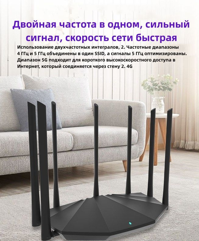 Роутер Tenda AC23, черный, 2.4 ГГц, 5 ГГц купить по низкой цене с ...