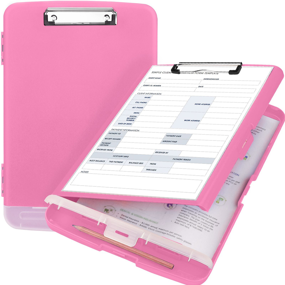 Планшет с зажимом, пластиковый папка А4, Открывается сбоку Место, для ...