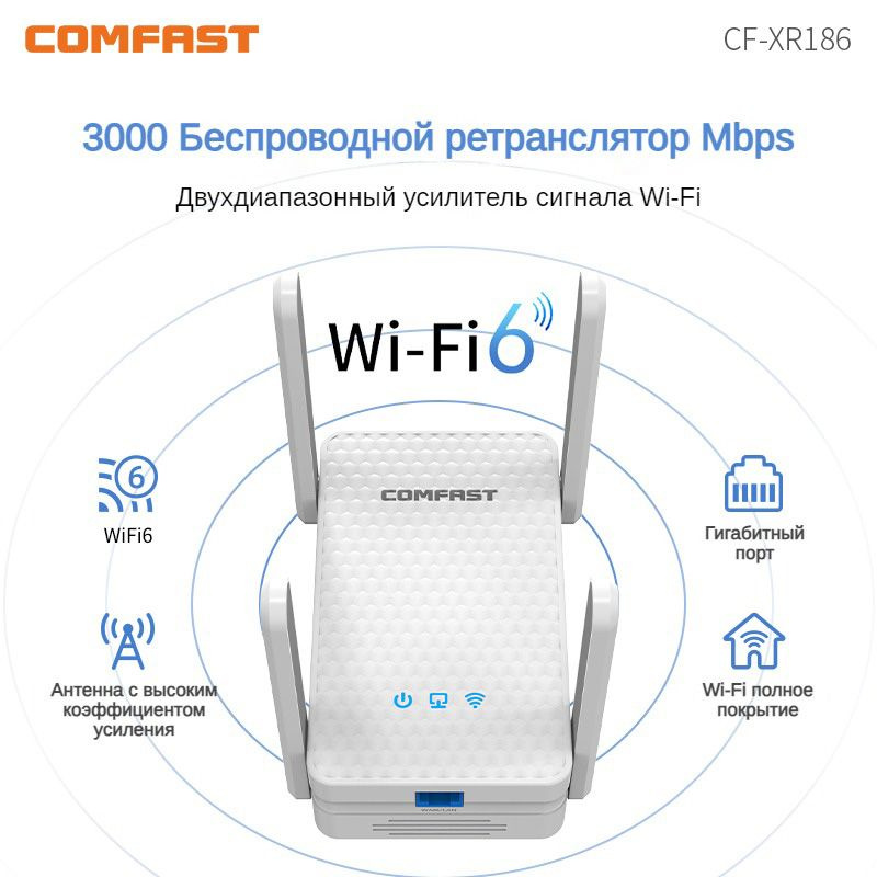 Усилитель Wi-Fi-сигнала COMFAST AX3000 Усилитель Wi-Fi 6 сигнала 4 ...