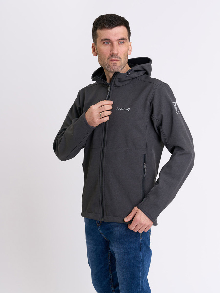 Куртка Мужской RedFox серый Softshell, Мембранные материалы, размер 44, 46 На любой сезон Россия ...
