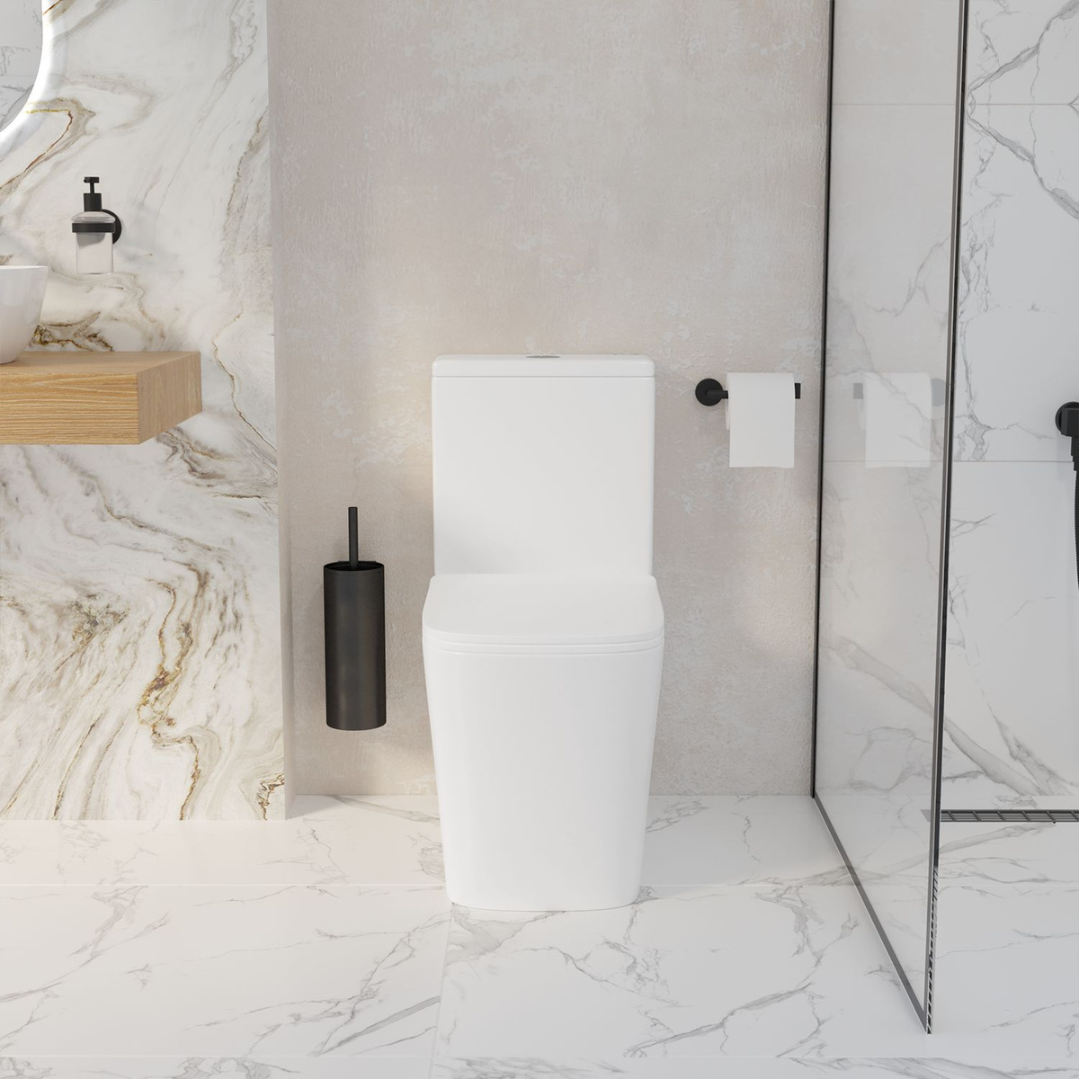 Унитаз напольный безободковый Helmken 35900002: чаша унитаза с бачком и быстросъемным сиденьем ...