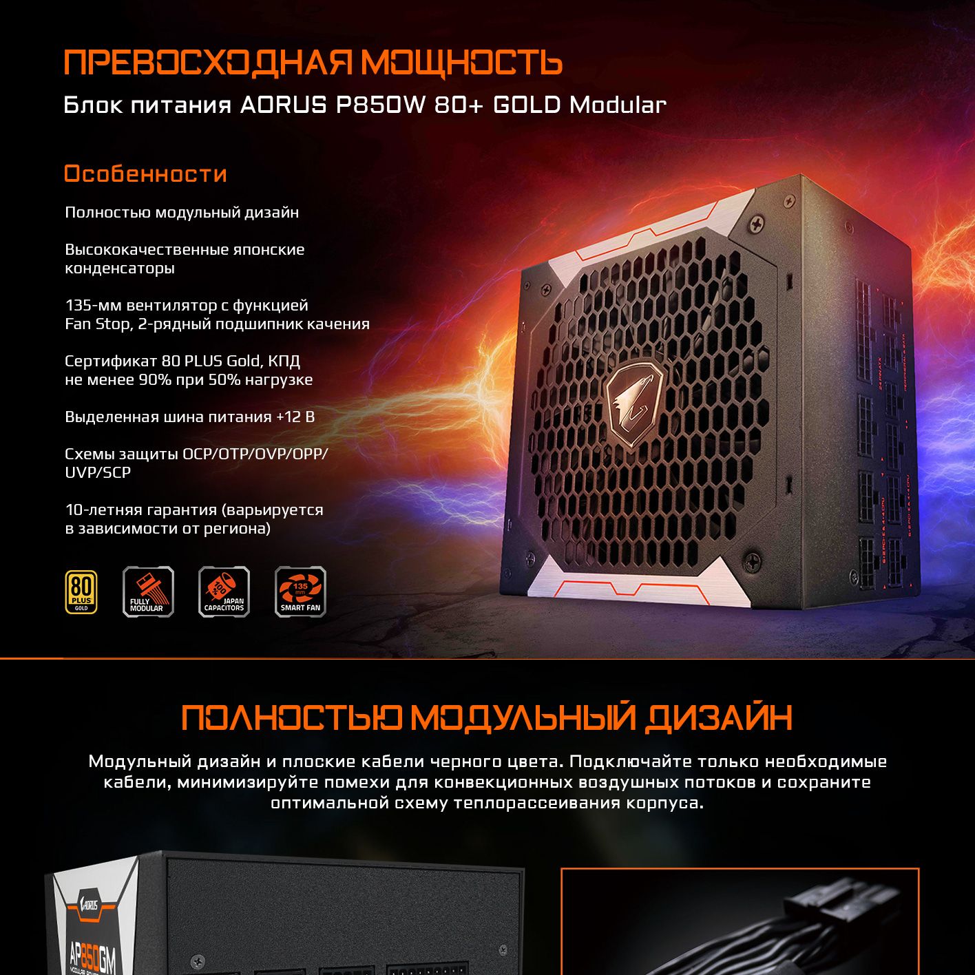 Gigabyte Блок питания компьютера Блок питания ATX2.31 850W GP-AP850GM ...