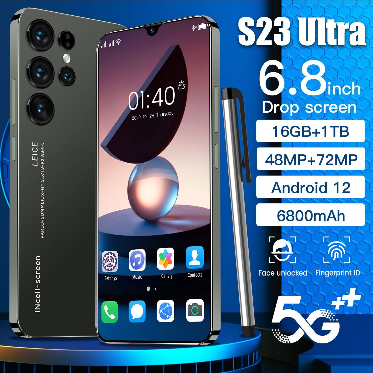 Смартфон N886-YYY-001 1 ТБ 16 ГБ Зеленый 6.8 IPS S23ultra-5G-888 купить ...