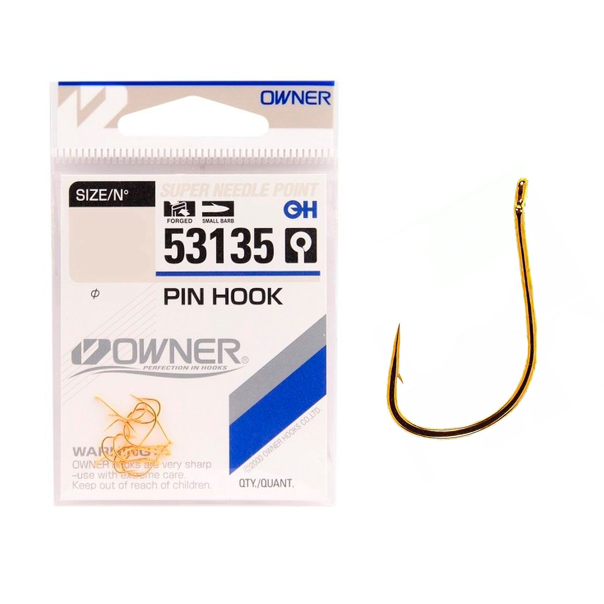 Крючки Owner 53135 PIN HOOK (GOLD) №8 (упак. 9 шт) купить на OZON по ...