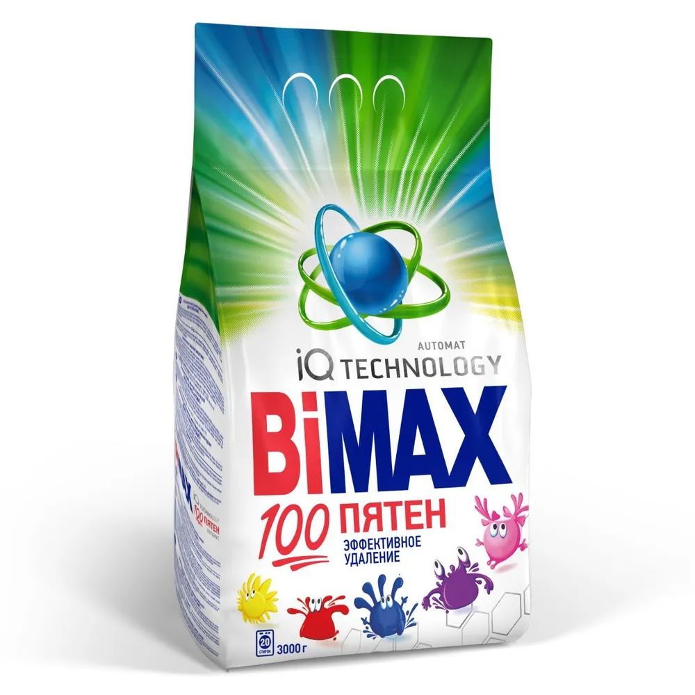 Bimax Стиральный порошок Бимакс 100 пятен автомат, 3000 г - купить с ...