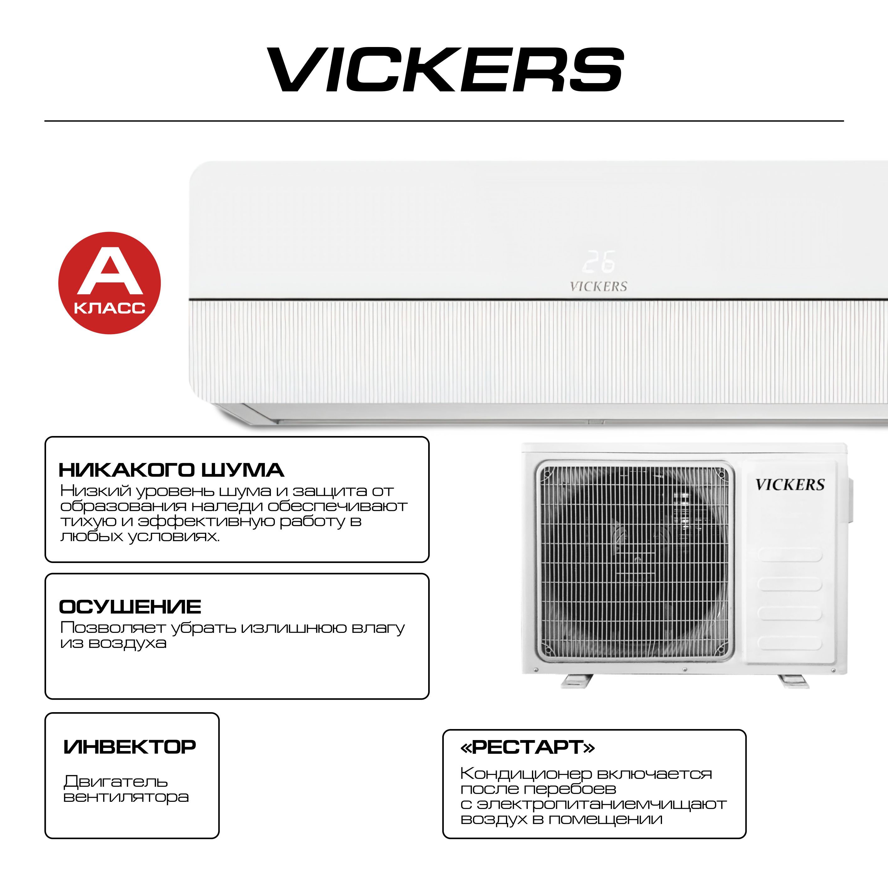 Сплит-система VICKERS VE-12HE ИНВЕРТОР Кондиционер VICKERS VIKING ...