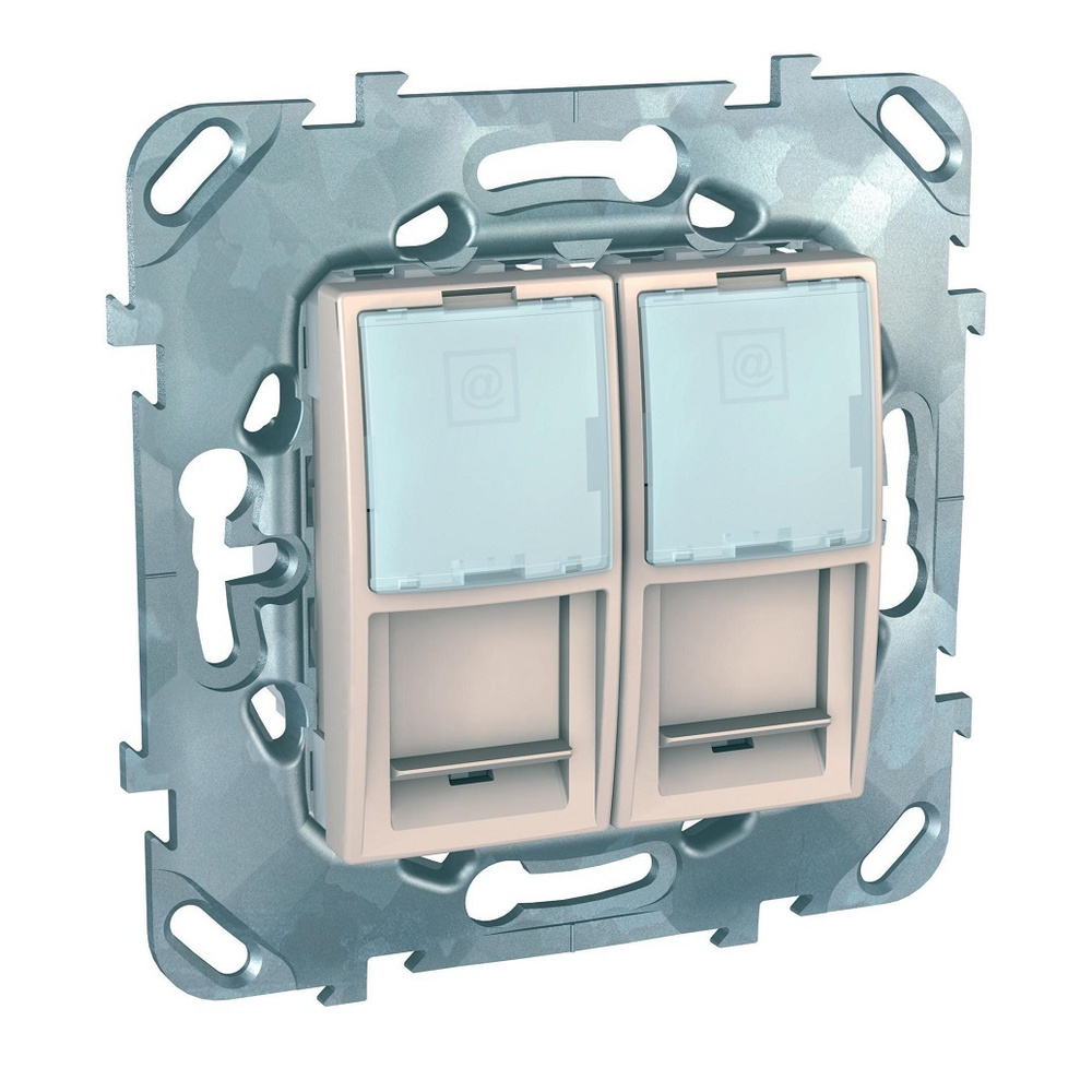Розетка компьютерная двойная Schneider Electric Unica RJ45 категории 5 ...