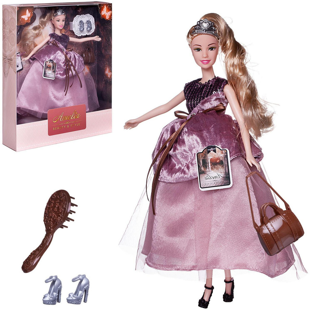 Кукла ABtoys "Amelia. Королевский прием" с диадемой в длинном платье ...