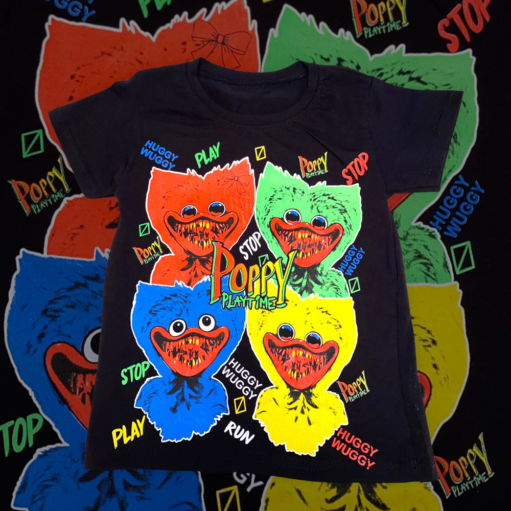 Футболка Poppy Playtime, размер 92, цвет черный, хлопок - купить по ...