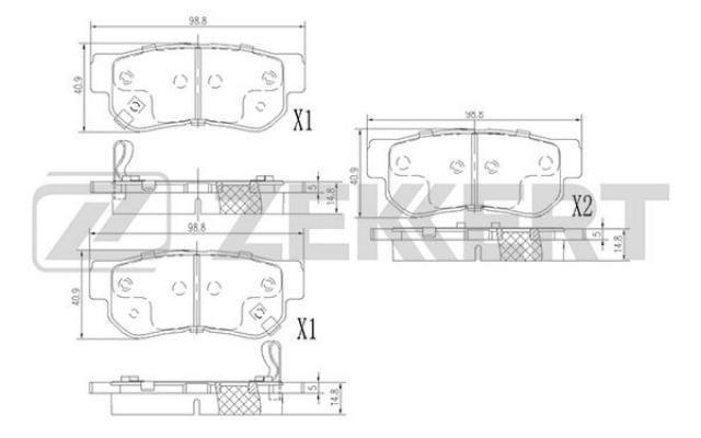 Колодки тормозные ZEKKERT BS1803 диск. зад (GDB3298) Hyundai Getz (TB ...