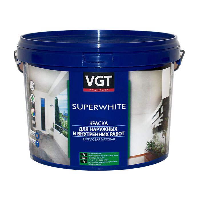 VGT SUPERWHITE / ВГТ Супербелая ВД-АК-1180 КРАСКА СУПЕРБЕЛАЯ для ...