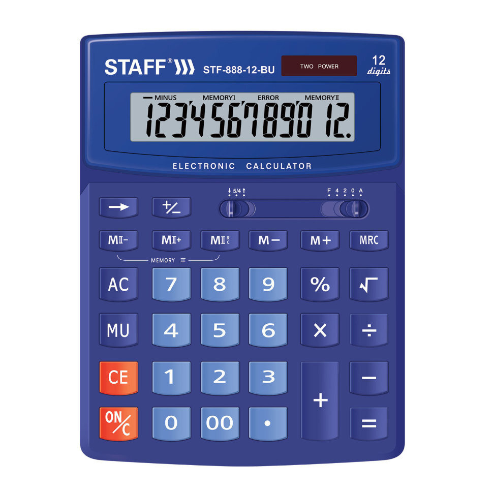 Калькулятор настольный Staff STF-888-12-BU 12 разрядов 250455 (1 ...