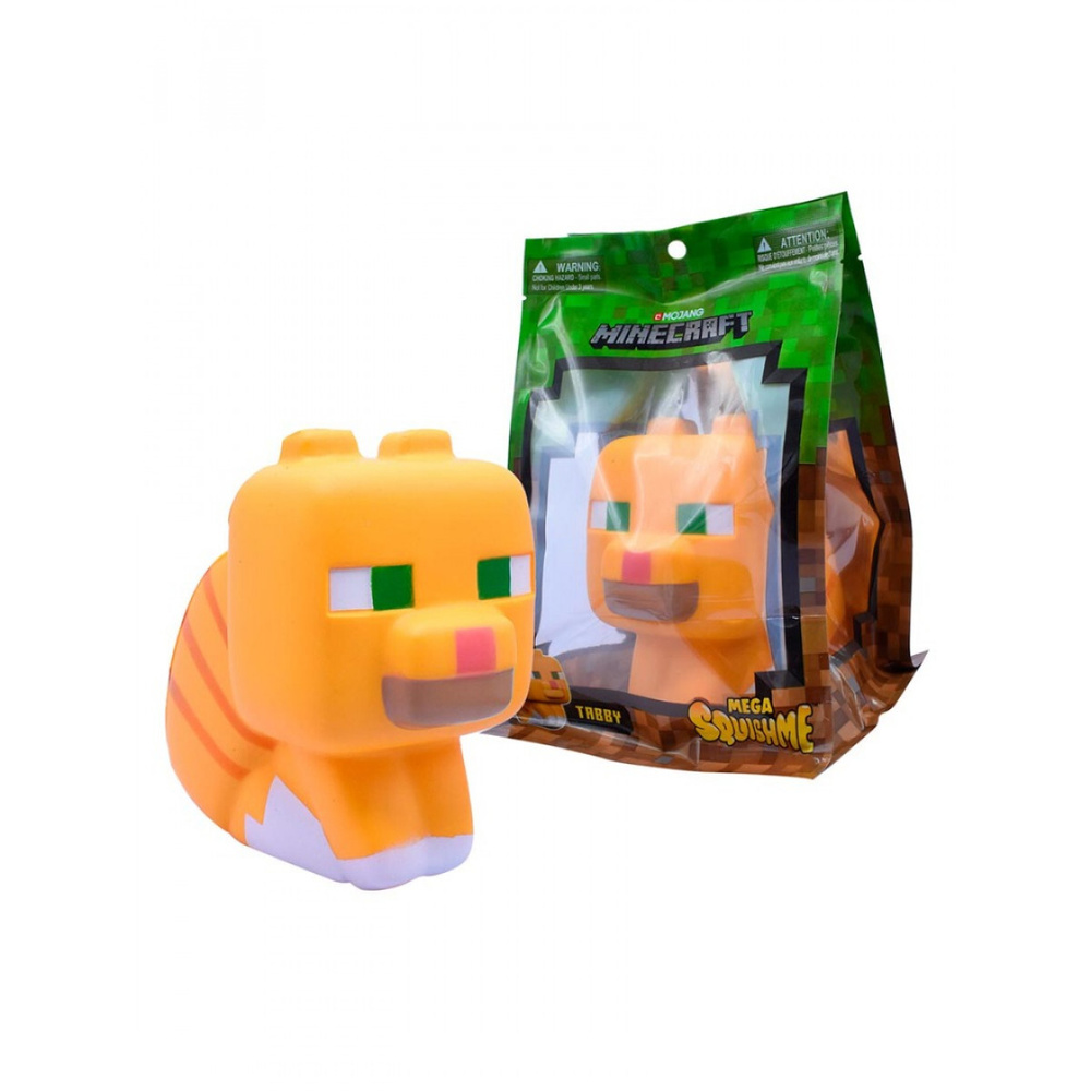 Сквиш, игрушка антистресс Minecraft Tabby Cat "Полосатый Кот" Mega 13 см - купить с доставкой по ...