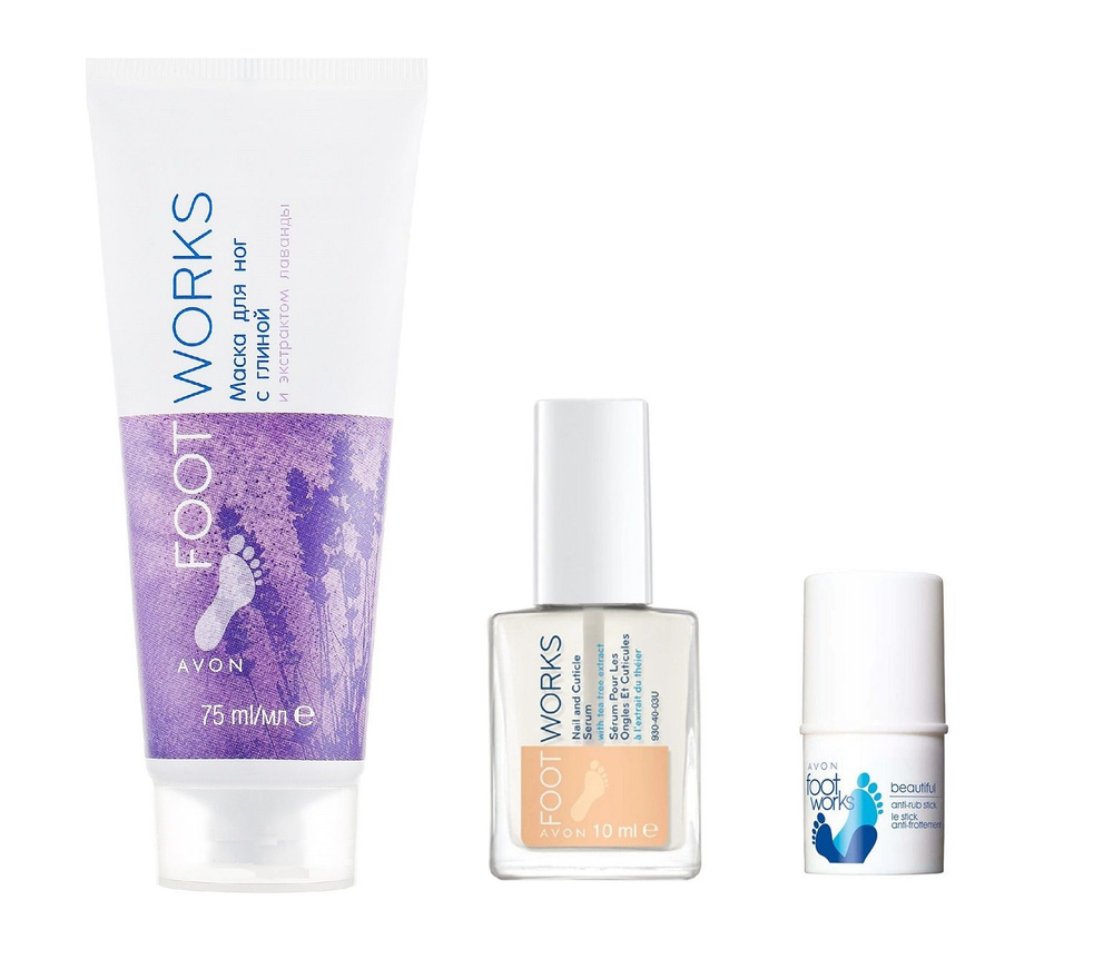 Avon Foot Works Отшелушивающая Маска для Ног, Восстанавливающий Эликсир ...