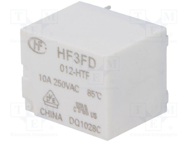 HF3FD/012-HTF Реле электромагнитное SPST-NO; Uобмотки: 12ВDC; 15А; 10A ...