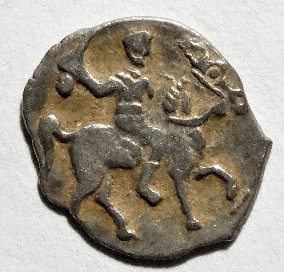 1 Деньга Иван IV Васильевич "Грозный" 1535-1584 Монета Чешуя серебро ...