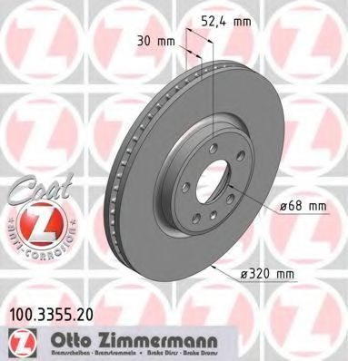 Диск тормозной перед Zimmermann 100.3355.20 - купить по низкой цене в ...