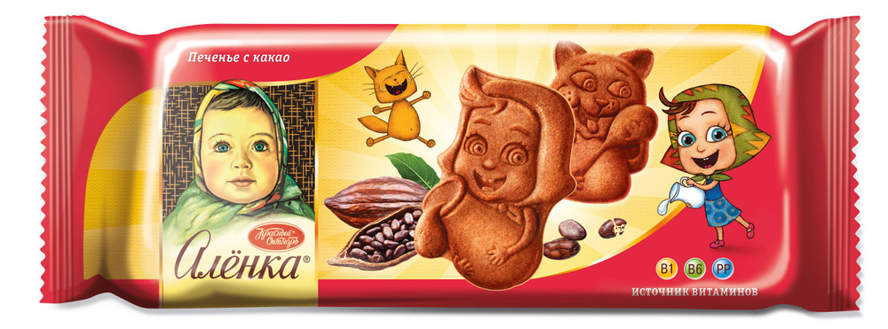 Печенье Аленка сахарное с какао, 155 г, 5 шт - купить с доставкой по ...