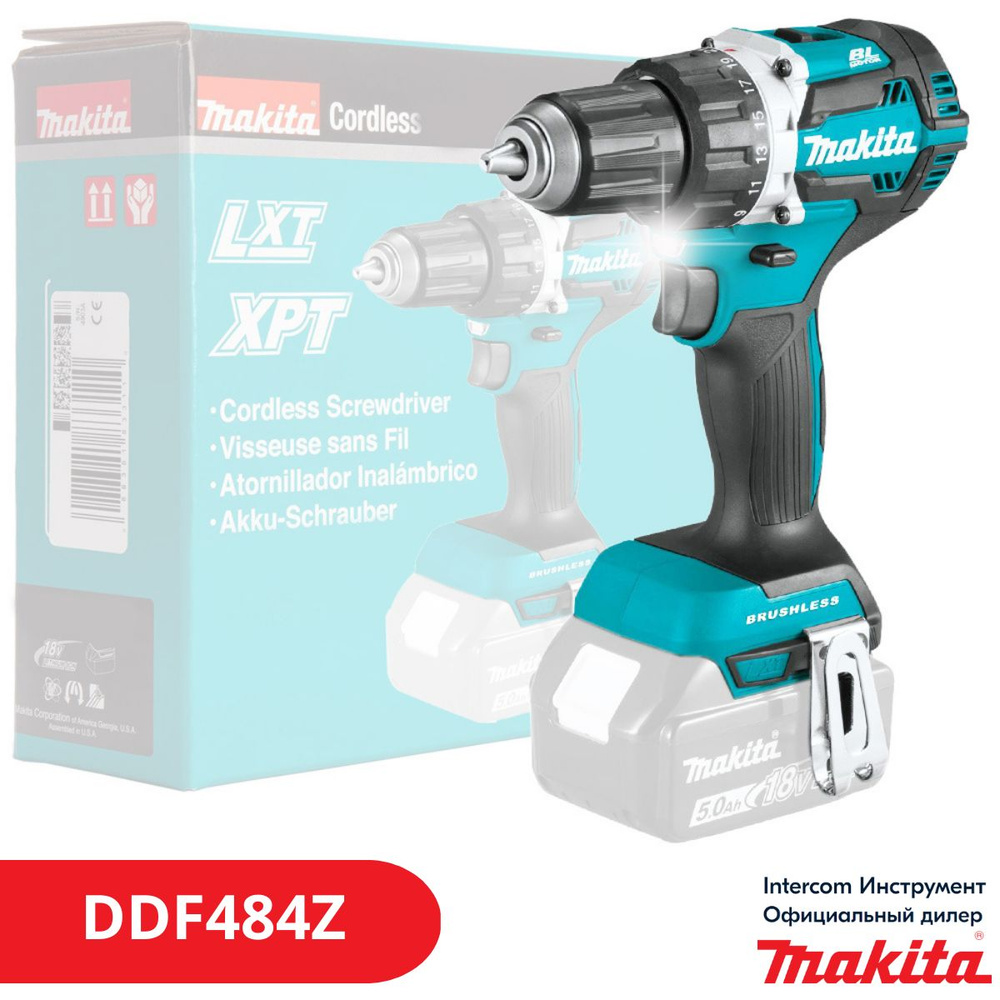 Дрель-шуруповерт Makita DDF484Z (DDF 484 Z), Intercom, От аккумулятора ...