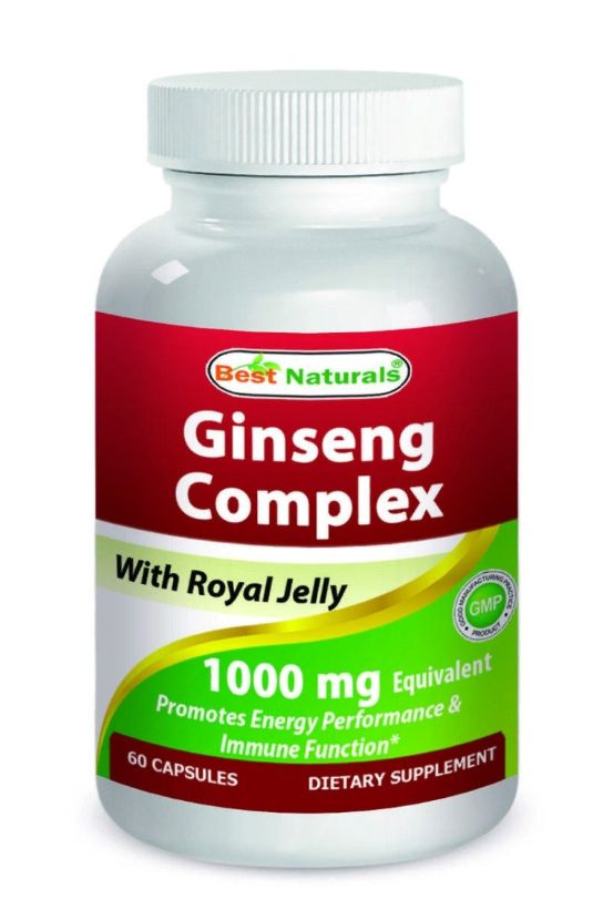 Best Naturals Женьшень 1000 мг 60 капсул/ комплекс женьшеня/ повышение ...