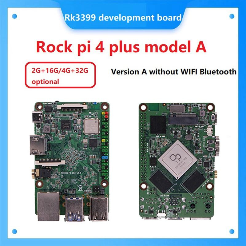 Rock Pi 4 Plus Model a Совет по развитию Rockchip RK3399 Six Core LPDDR4 EMMC Материнская плата ...