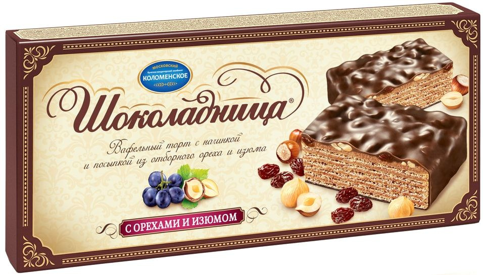 Вафельный торт Шоколадница с орехами и изюмом 250г х2 - купить с ...