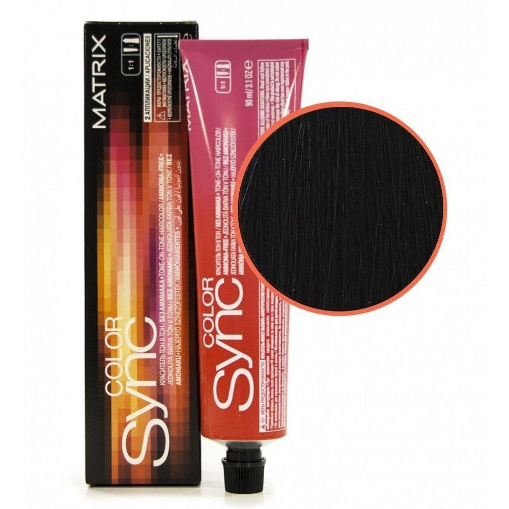 Matrix Краска для волос без аммиака / Color Sync 1A, иссиня-черный ...