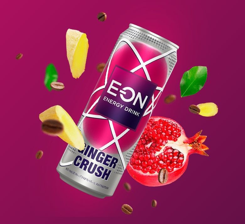 E-ON энергетический напиток GINGER CRUSH Гранат Имбирь 0,45 л 6 шт - купить с доставкой по ...