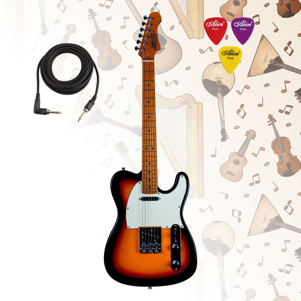 Электрогитара Jet JT-300 SB Telecaster с кабелем - купить с доставкой по выгодным ценам в ...