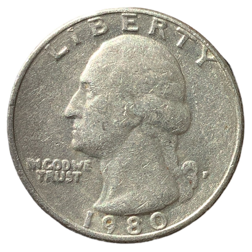 Монета США 25 центов 1980 год. Джордж Вашингтон - купить в интернет-магазине OZON с быстрой ...