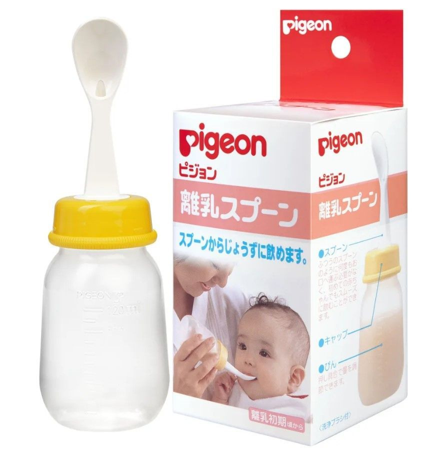 PIGEON Бутылочка с ложечкой для кормления 4 мес 120 мл - купить с ...