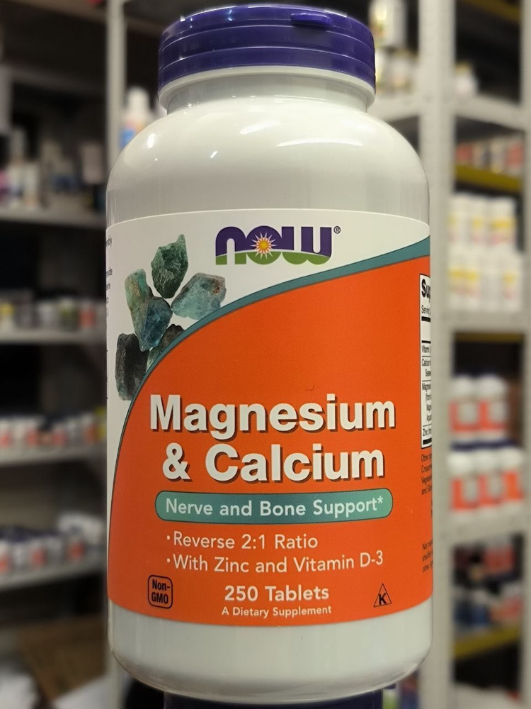 Now Foods, Magnesium & Calcium, Магний и кальций, 250 таблеток - купить ...