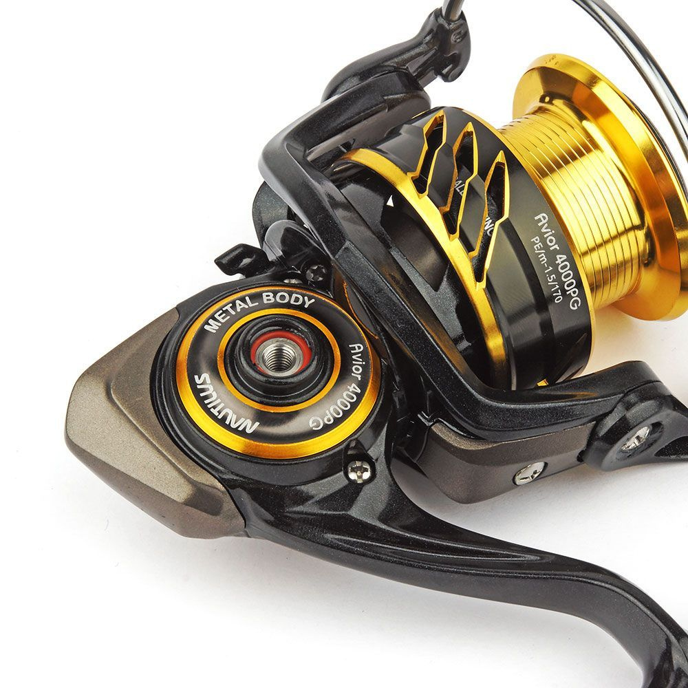 Катушка Nautilus безынерционная для спиннинга Avior /Катушка для рыбалки, Безынерционная, 4000PG ...