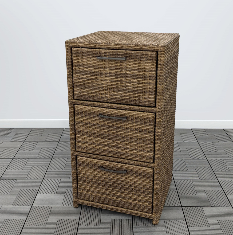 Буфет из искусственного ротанга, алюминиевый каркас, одинарный 3 ящика ...