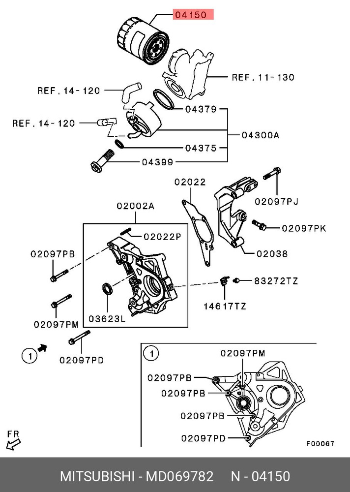 Фильтр масляный Mitsubishi MD069782 - купить по выгодным ценам в ...