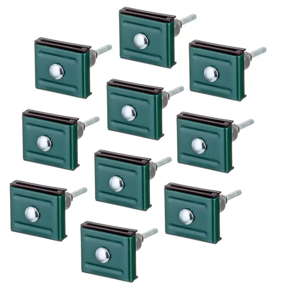 Крепление скоба-болт к столбам 62х55 мм зеленое RAL 6005 (10 шт ...