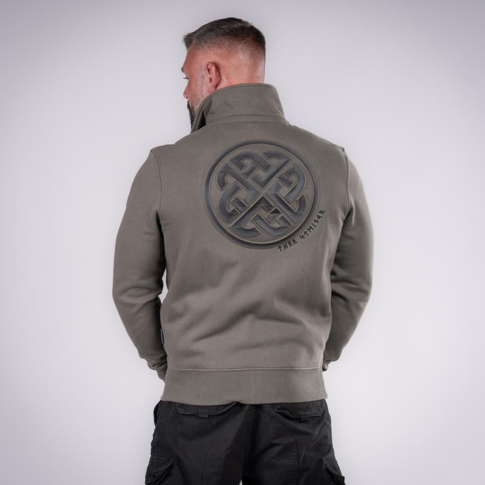 Олимпийка Мужской Thor Steinar Повседневный Воротник, Вышивка оливковый Молния Хлопок, Полиэстер ...