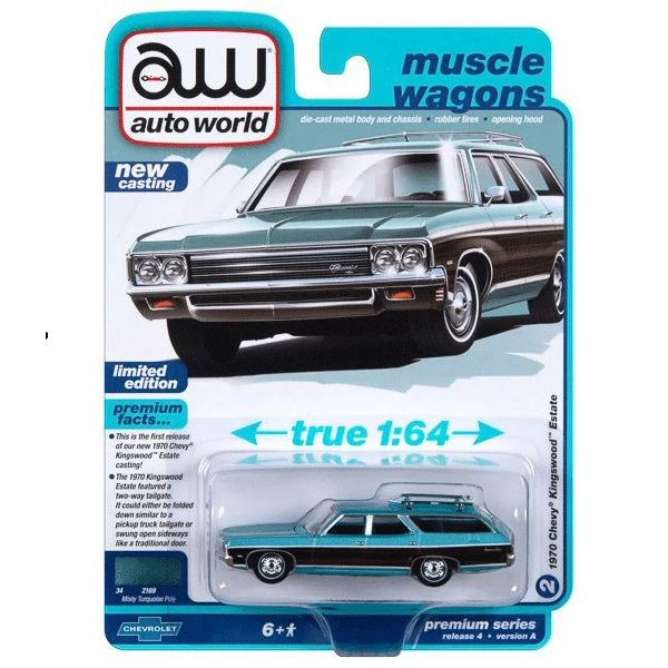 Машинка Auto World 1/64 AW A2 1970 Chevrolet Chevy Kingswood Estate Die ...