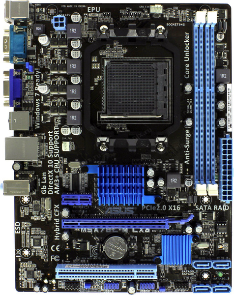 Материнская плата Socket AM3+ AM3 M5A78L-M LX3 Plus заблокирован слот ...