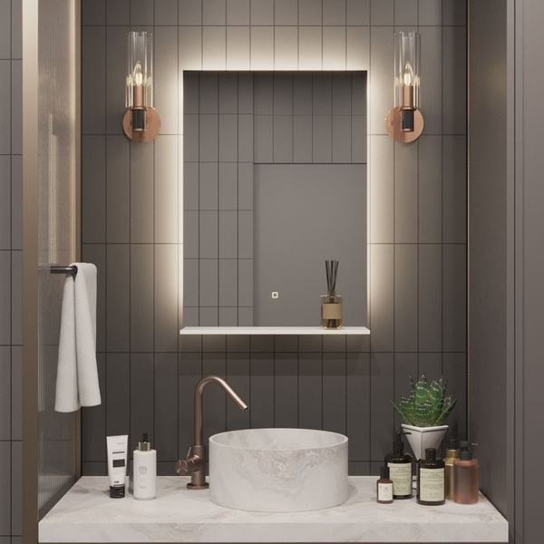 Зеркало для ванной Alias "KV_4000_3v1" прямоугольное, 80 см х 70 см Зеркало настенное купить c ...