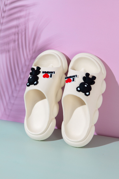 Шлепанцы Женский, размер 37 EVA Легкая модель, Открытый нос Без каблука 5 Без застёжки Лето ...