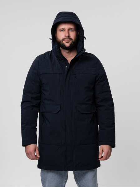 Куртка Мужской BOSECK Капюшон, Карманы темно-лазурный капюшон Полиэфирное волокно, размер 50 ...
