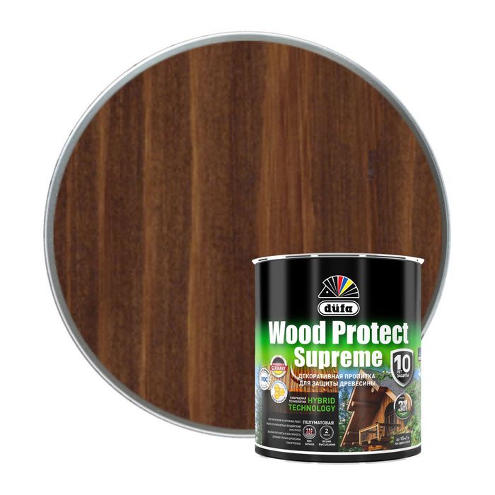 Пропитка декоративная для защиты древесины алкидная Dufa Wood Protect ...