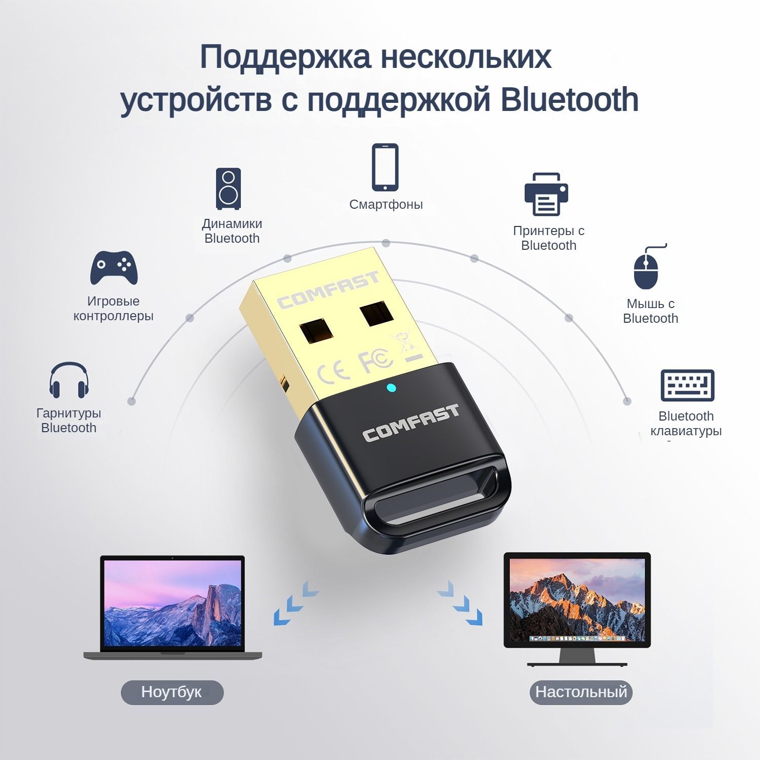 Bluetooth адаптер Comfast Bluetooth адаптер для пк Cf B03 Usb Bluetooth