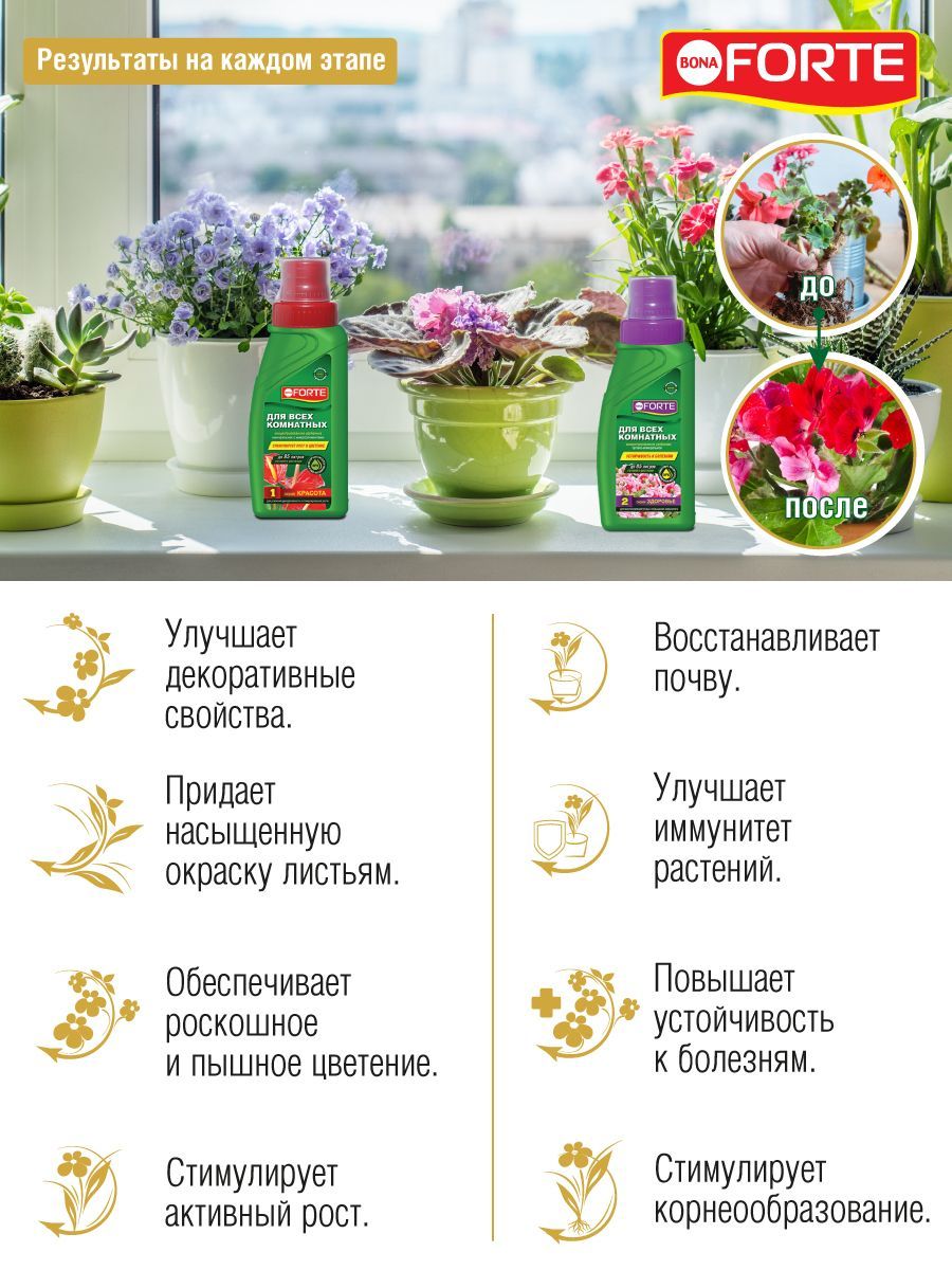 Комплект удобрений для всех комнатных растений Красота + Здоровье (285 ...