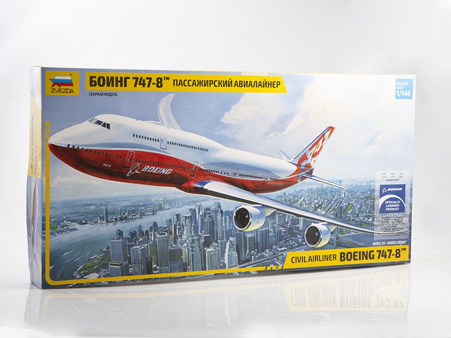 Сборная модель самолета Zvezda Пассажирский авиалайнер Боинг 747-8 ...