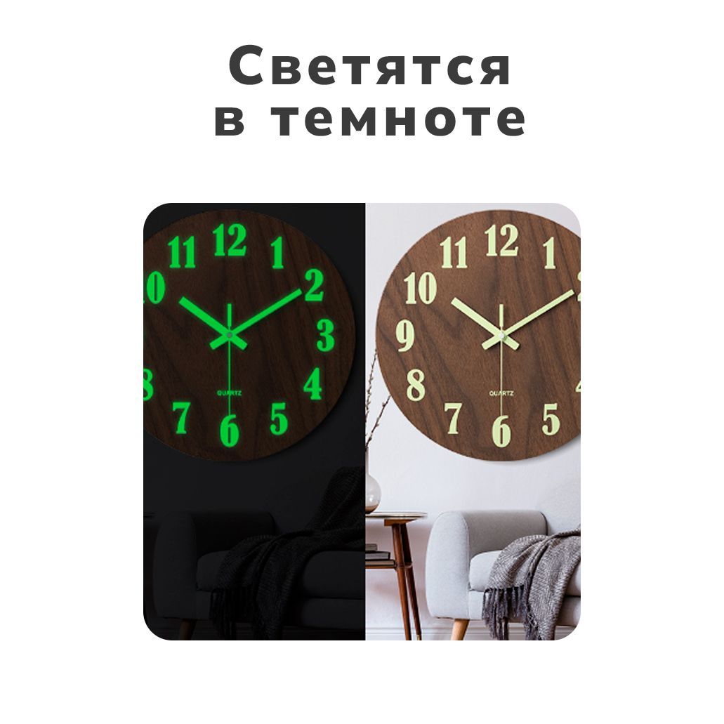 Часы настенные QUARTZ Светящиеся часы на стену - купить по низкой цене ...