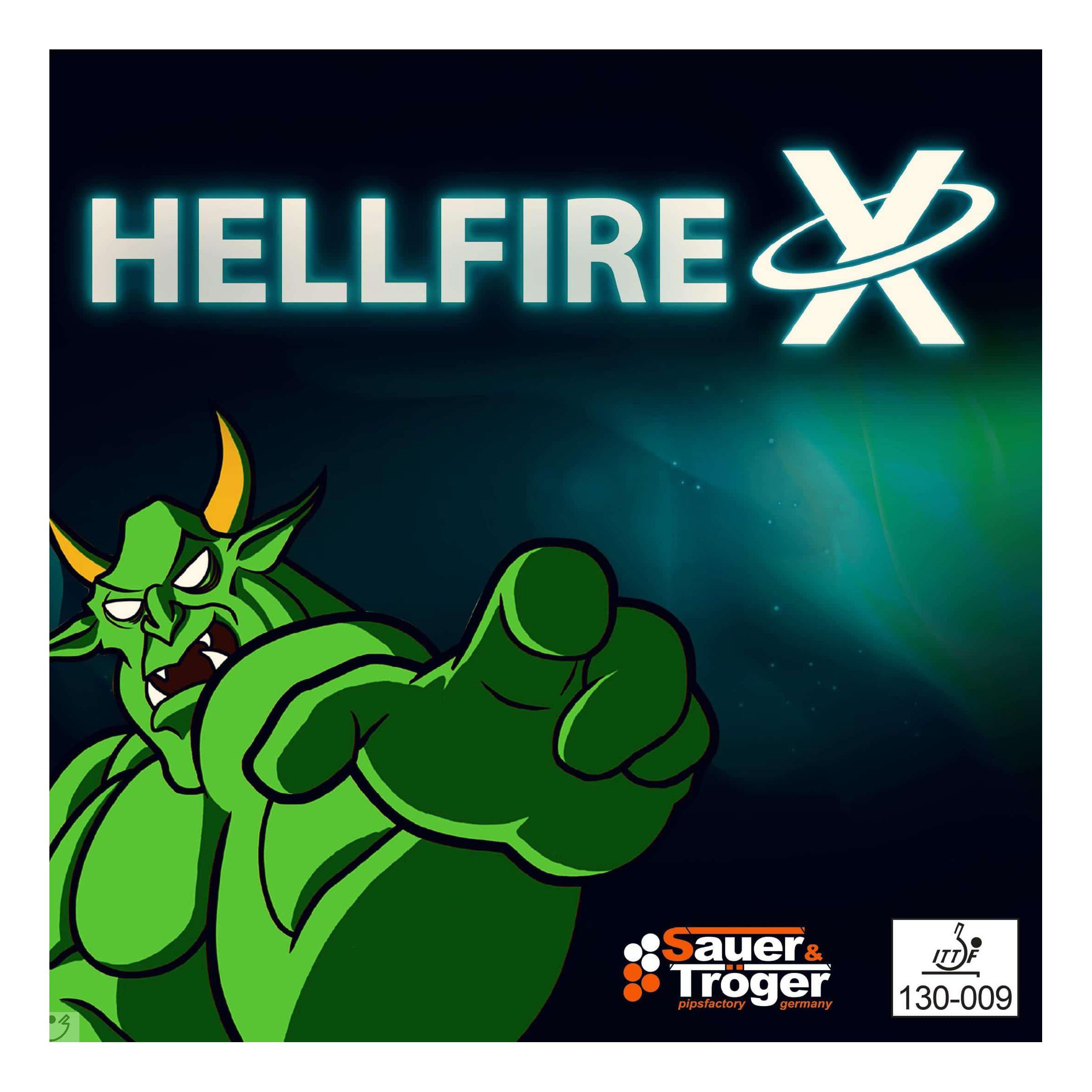 Накладка Sauer&Troger Hellfire X, черная, без губки (ох), длинные шипы ...